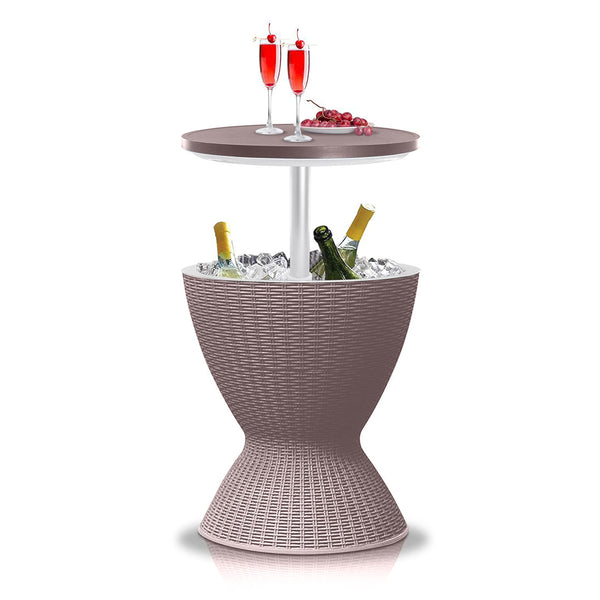 SereneLife Outdoor Cool Bar Table, 7.5 Gallon Beer and Wine Cooler, Pa ...