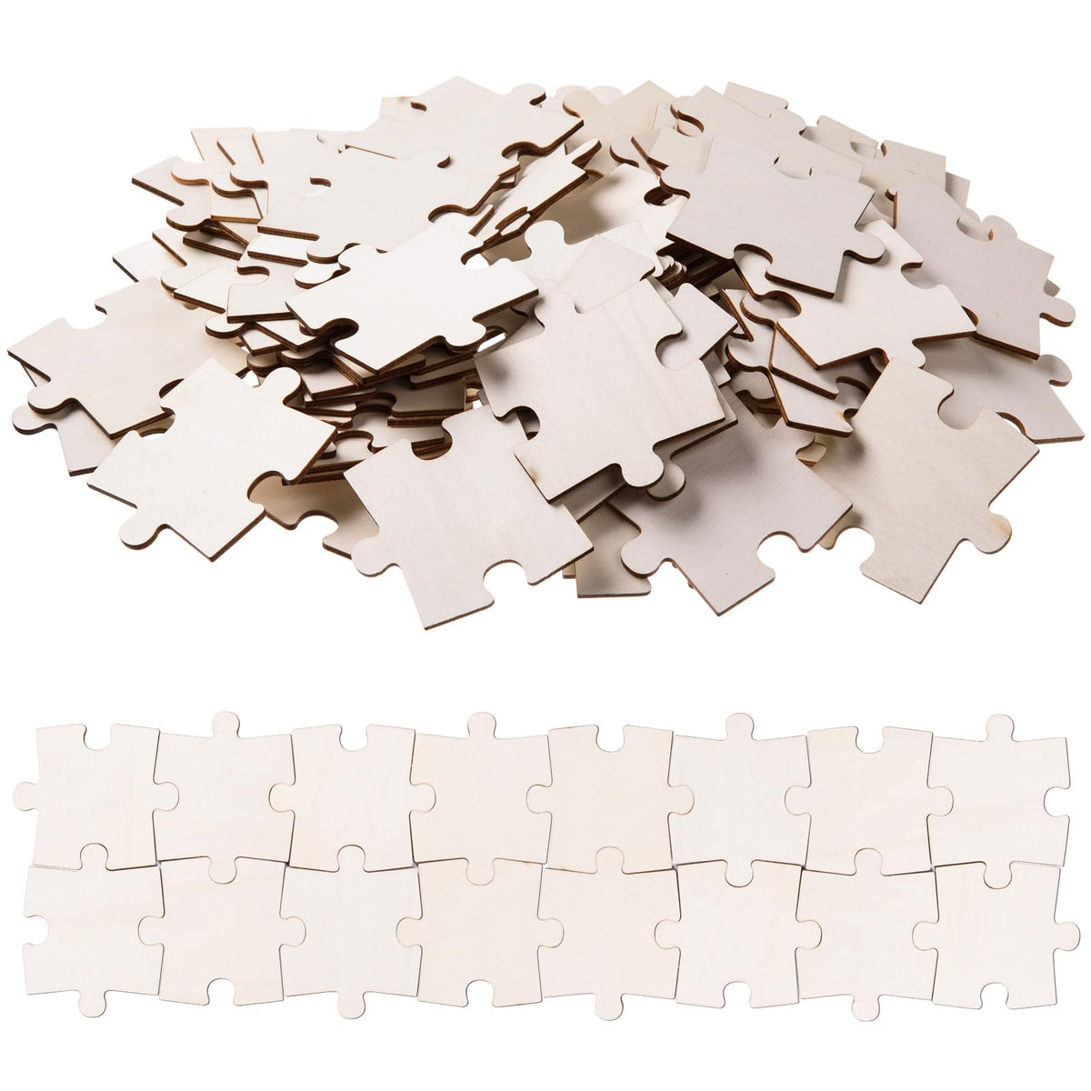 AWIZOM 120 Pcs Blank Wooden Puzzle Pieces for Crafts 3.5x2.99 Inch Woo ...