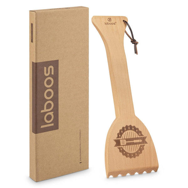 BBQ Bamboo Wooden Grill Scraper, for Griddle and Grills, Cleans Top an ...