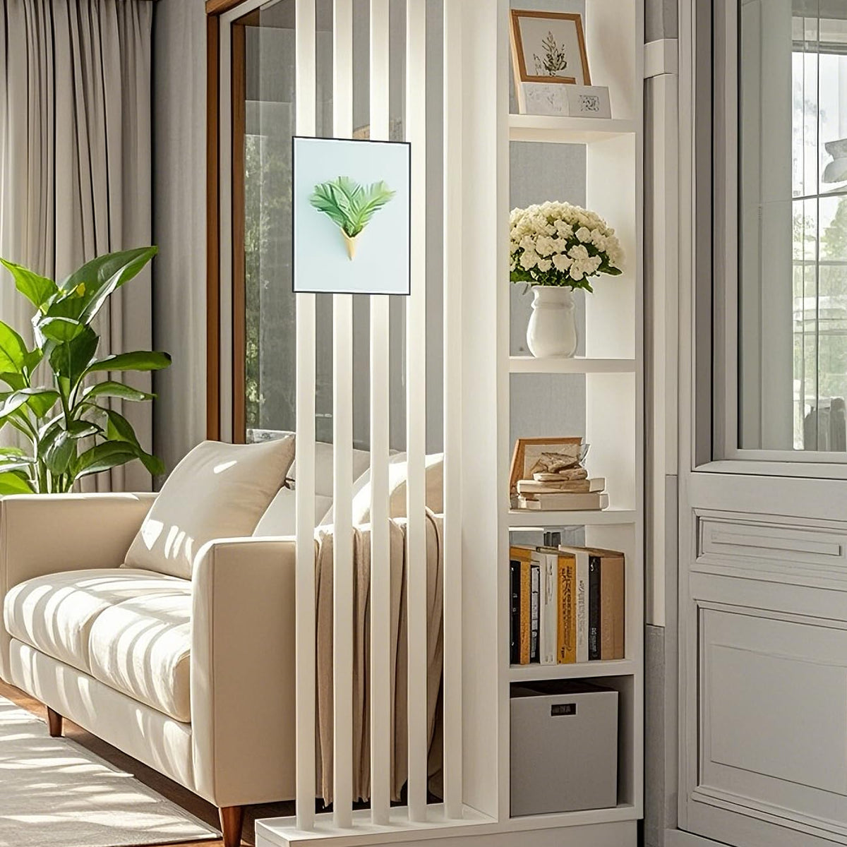 Wall Room Divider, Storage Cabinet Storage Display with Shelves, Moder ...