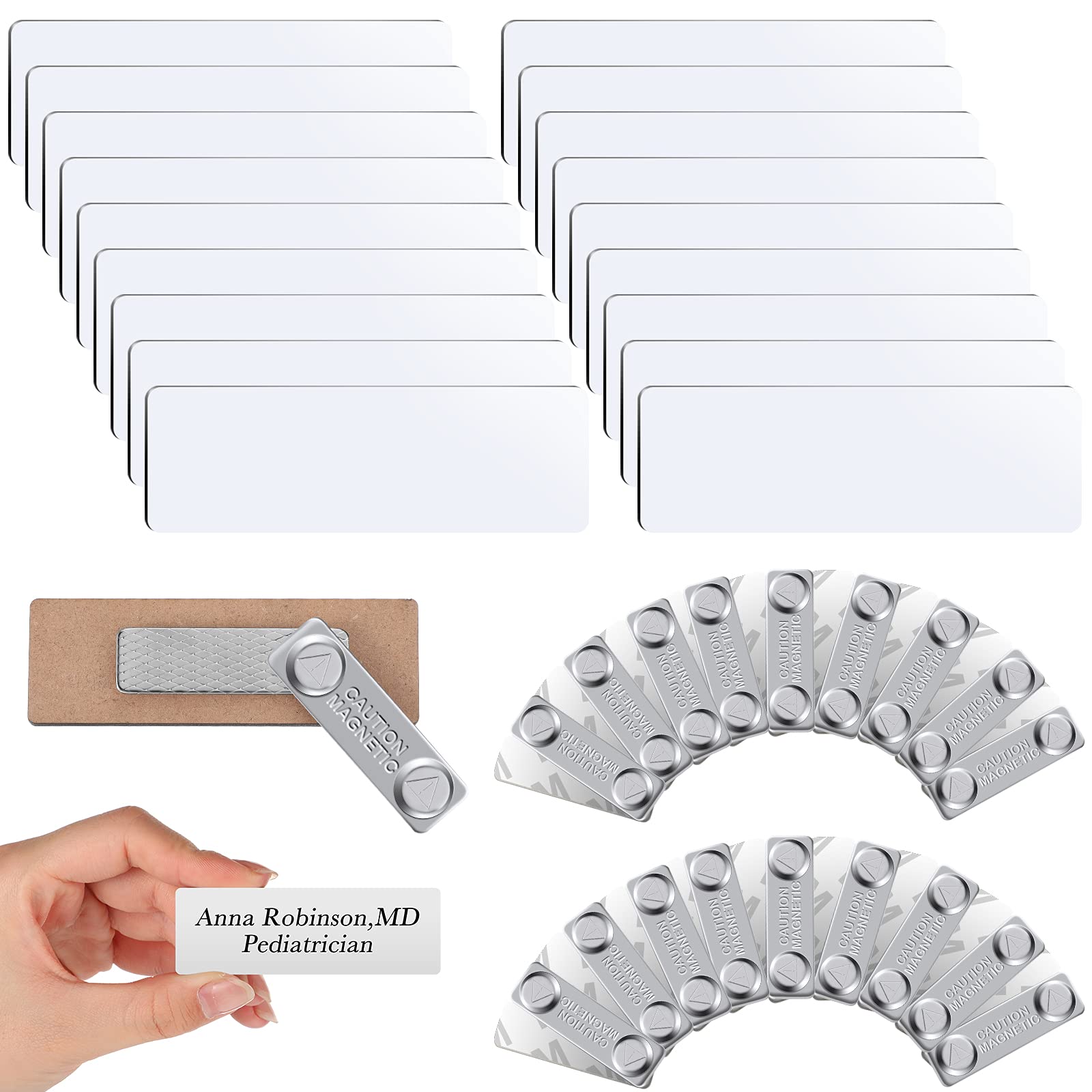 Magnetic Name Tags Printable Blank DIY Name Badge Magnets Adhesive Name ...
