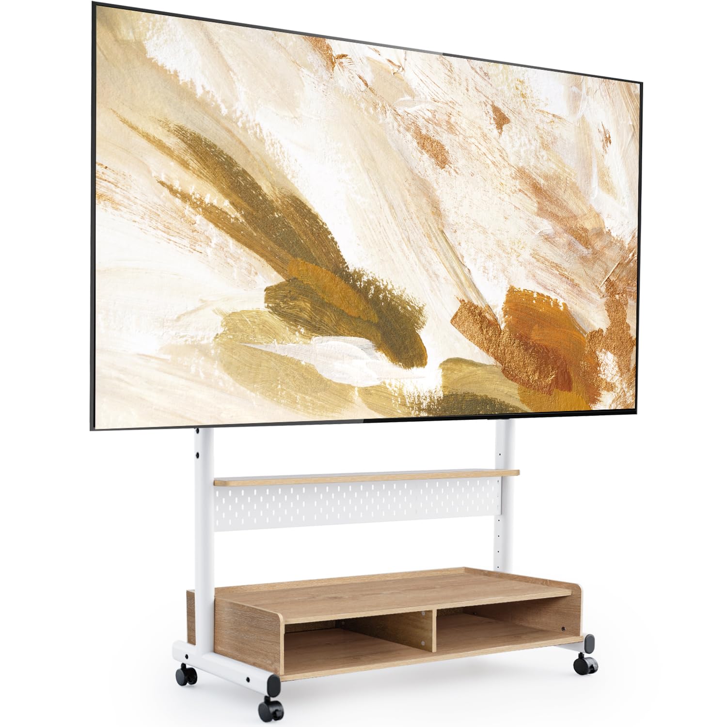 FITUEYES Rolling Floor TV Stand Mount for 70-100 Inch Large LCD/LED TVs ...