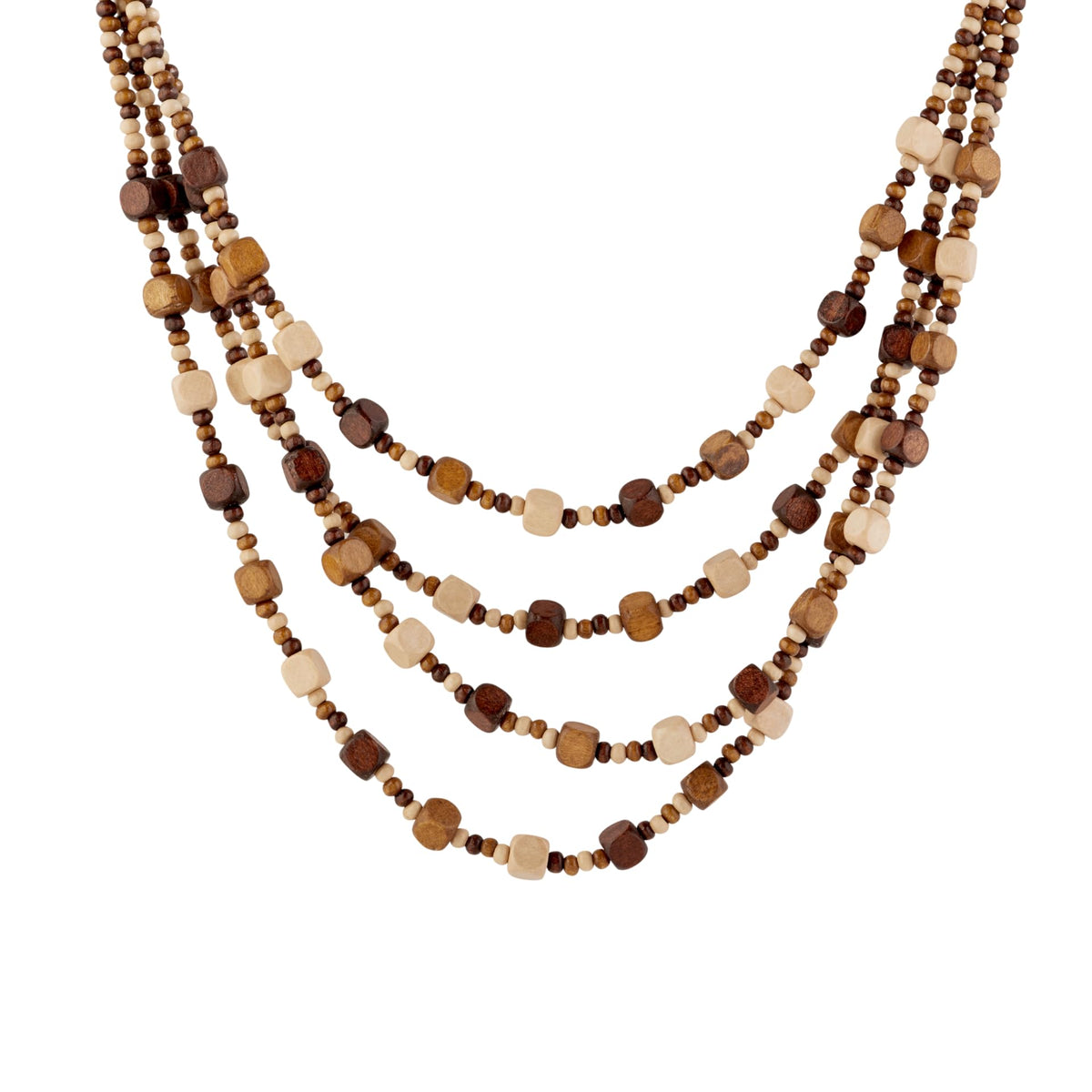 MINACHI Vintage Retro Wooden Beaded Multi Layered Long Necklace with B ...