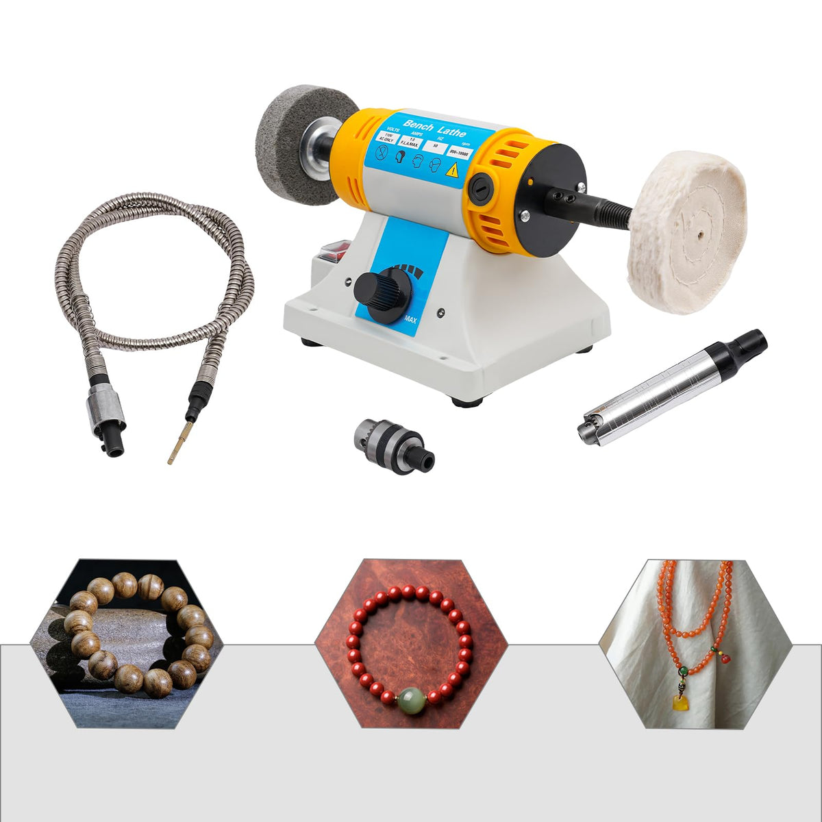Mini Buffer Jewelry Polisher, 110V Bench Buffer Polishing Machine with ...