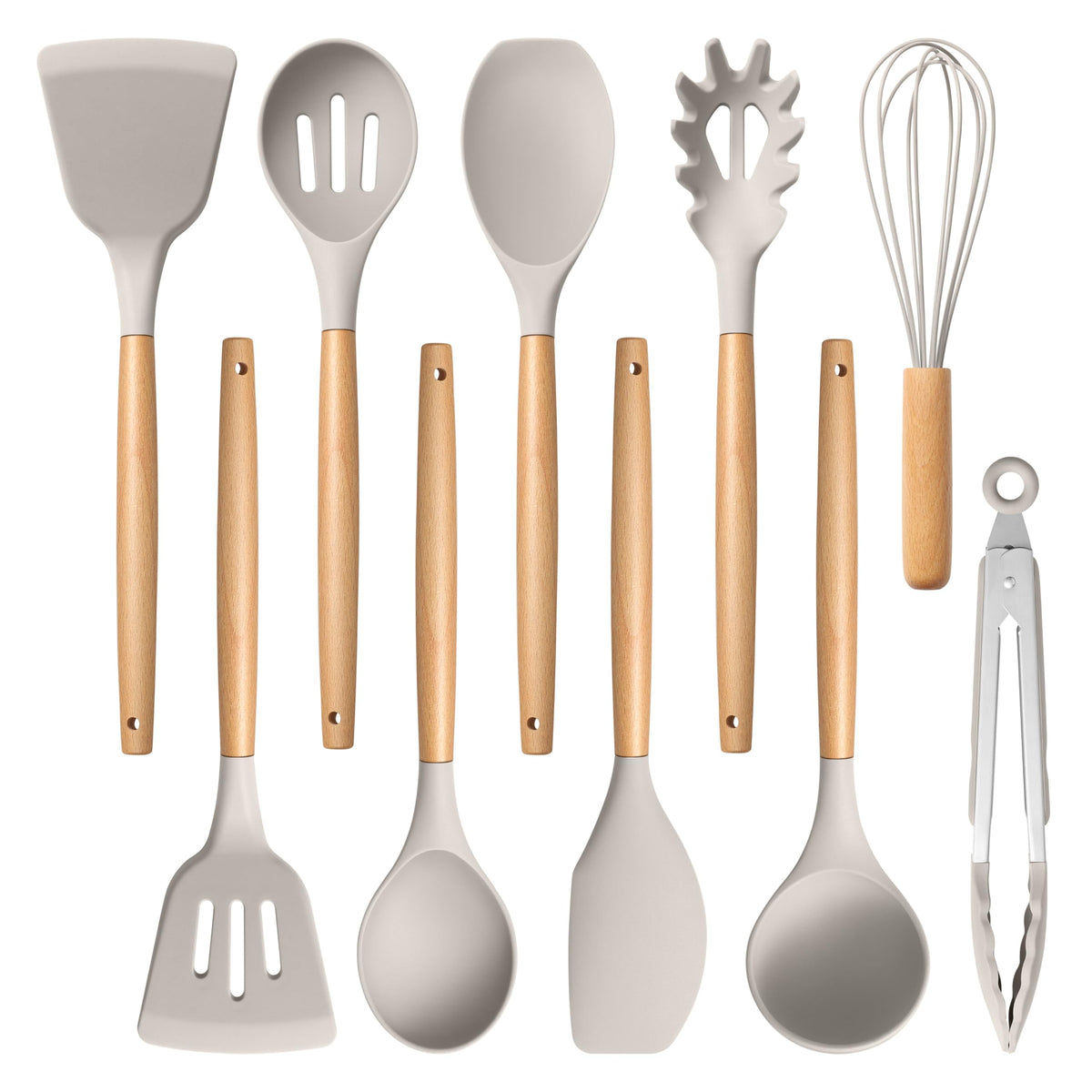 E-far Silicone Cooking Utensils Set, 10-Piece Heat Resistant Kitchen U ...
