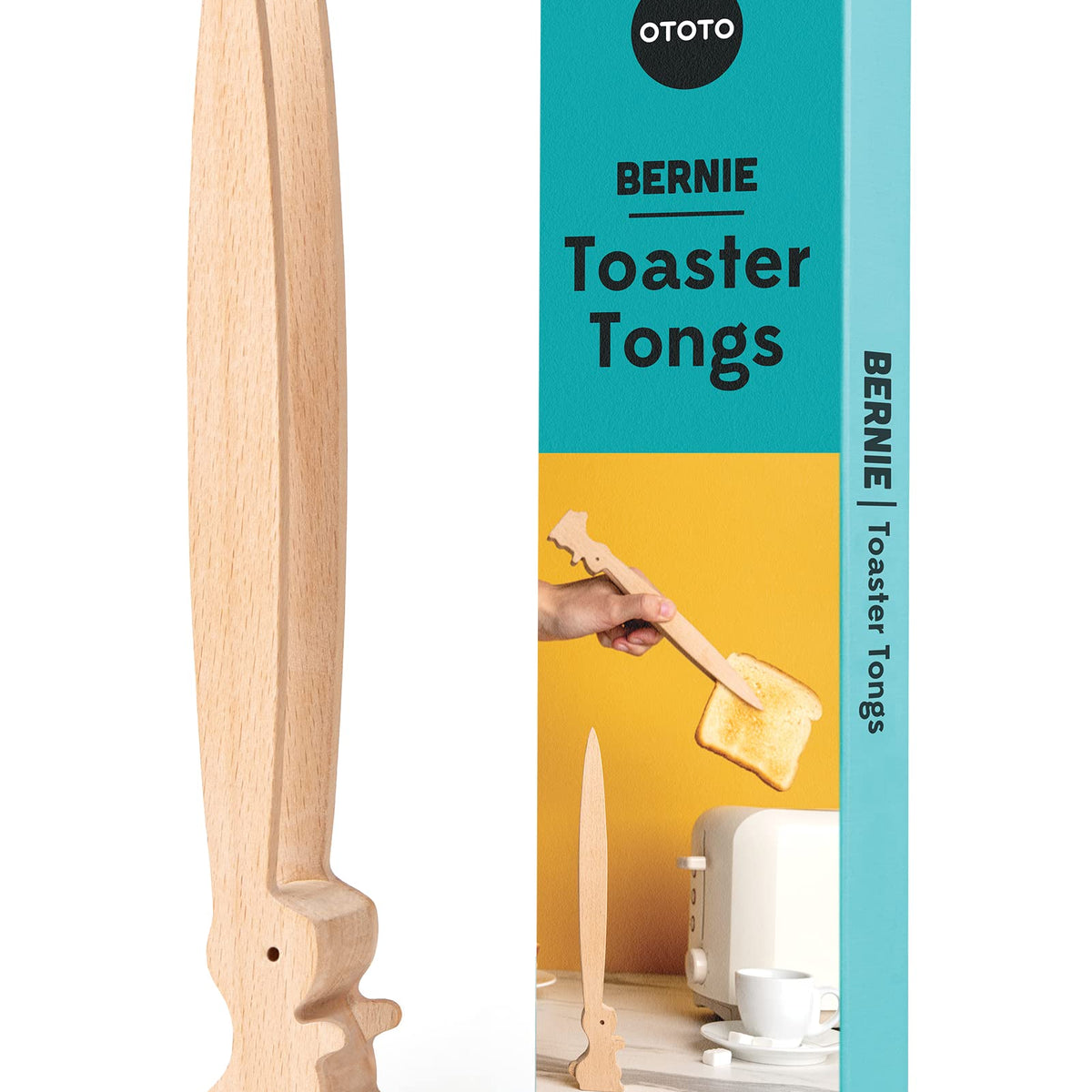 OTOTO Bernie Bunny Toaster Tongs - Rabbit Toast Tongs, Wooden Tongs fo ...