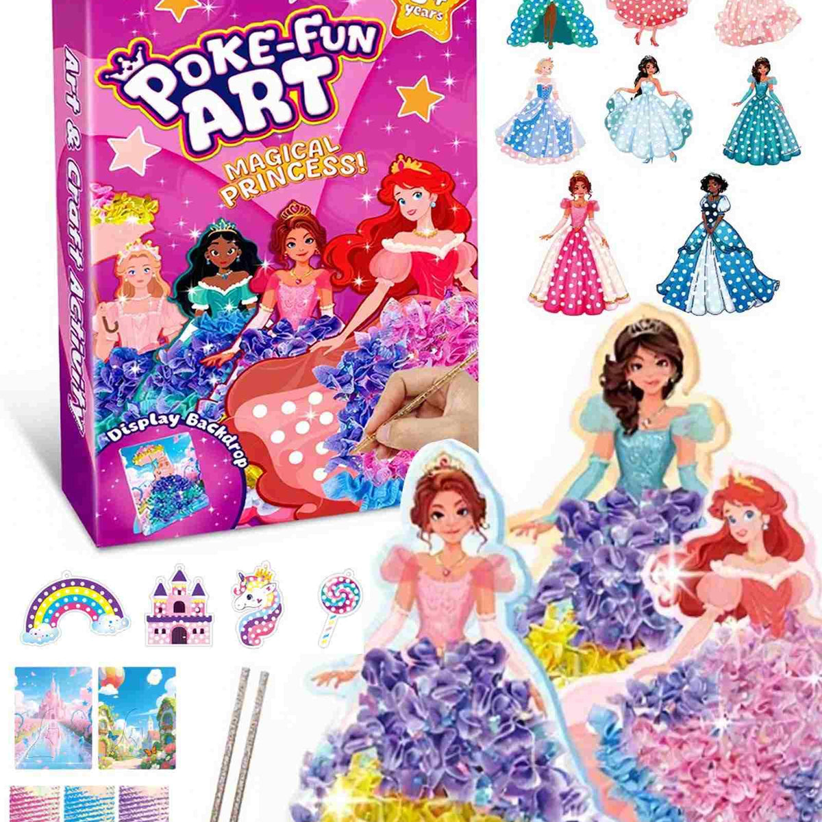 QLKYTALA Poke Poke Art Kits for Girls - Arts and Crafts for Kids 4-8 ...