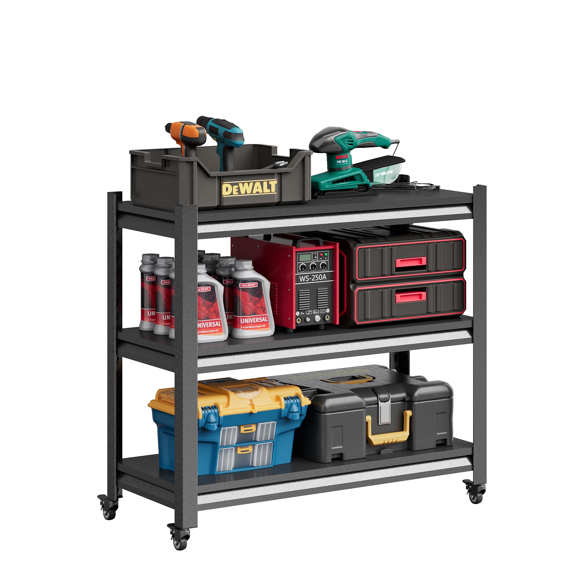 TOPASS Workbench on Wheels, Adjustable Heavy Duty Work Table with ...