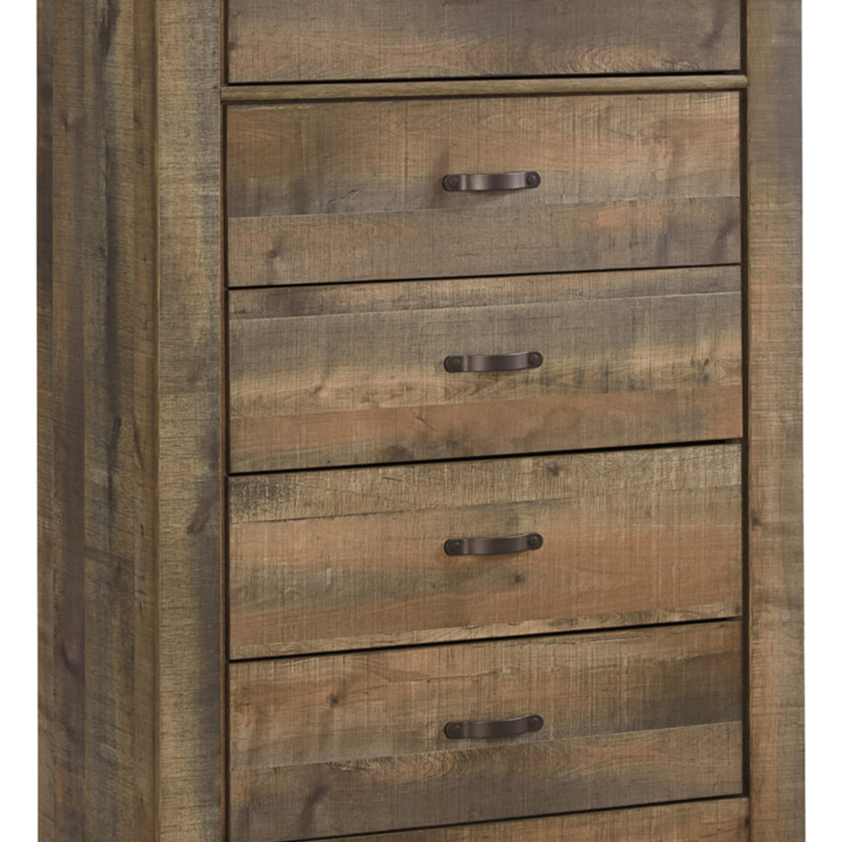 Signature Design by Ashley Trinell Rustic 5 Drawer Chest of Drawers wi ...