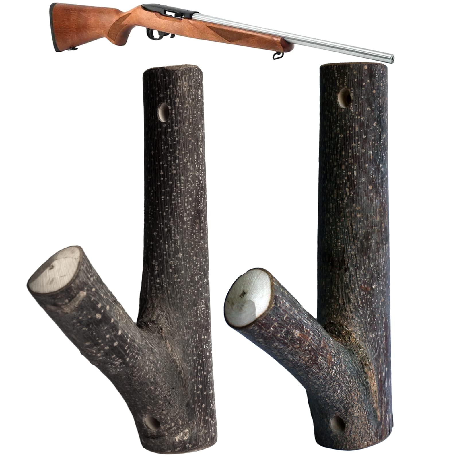 FIREHOOK Gun Rack Wall Mount,Natural Hardwood Gun Wall Hooks for Rifle ...