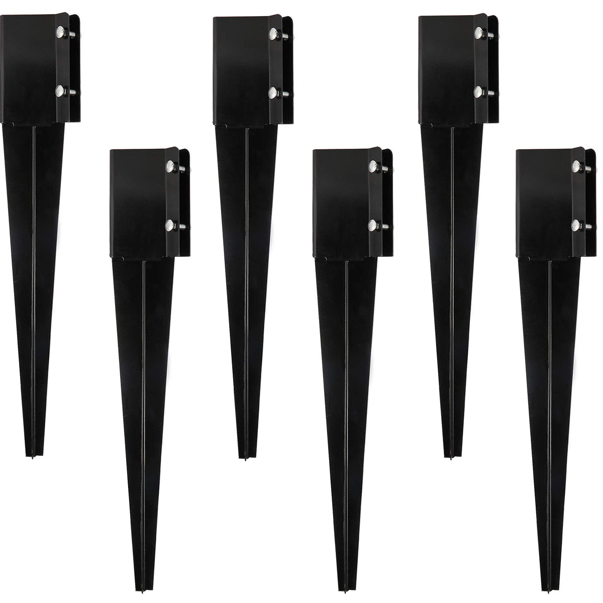 Sekcen 6 Pcs Fence Post Anchor Ground Spike 4x4 Metal Post Stake 24 In ...
