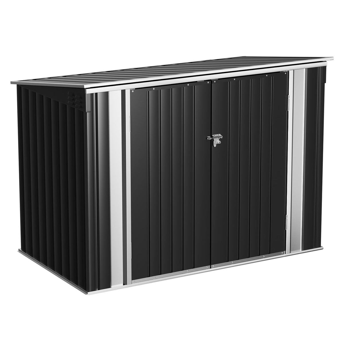 Flamaker 5.8 x 3.3 FT Storage Shed Outdoor Metal Trash Can Shed with H ...