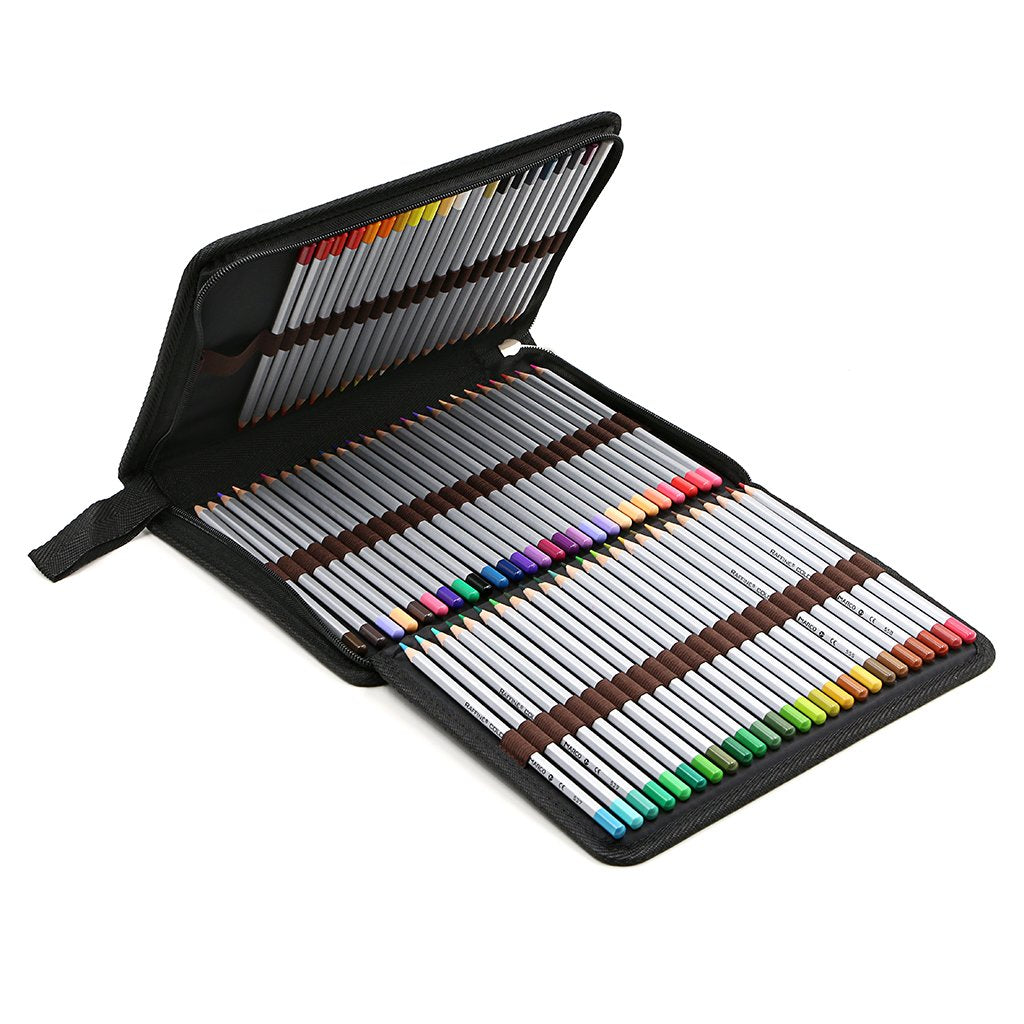 BTSKY® Portable Canvas Zippered Colored Pencil Case-Super Large Capaci ...