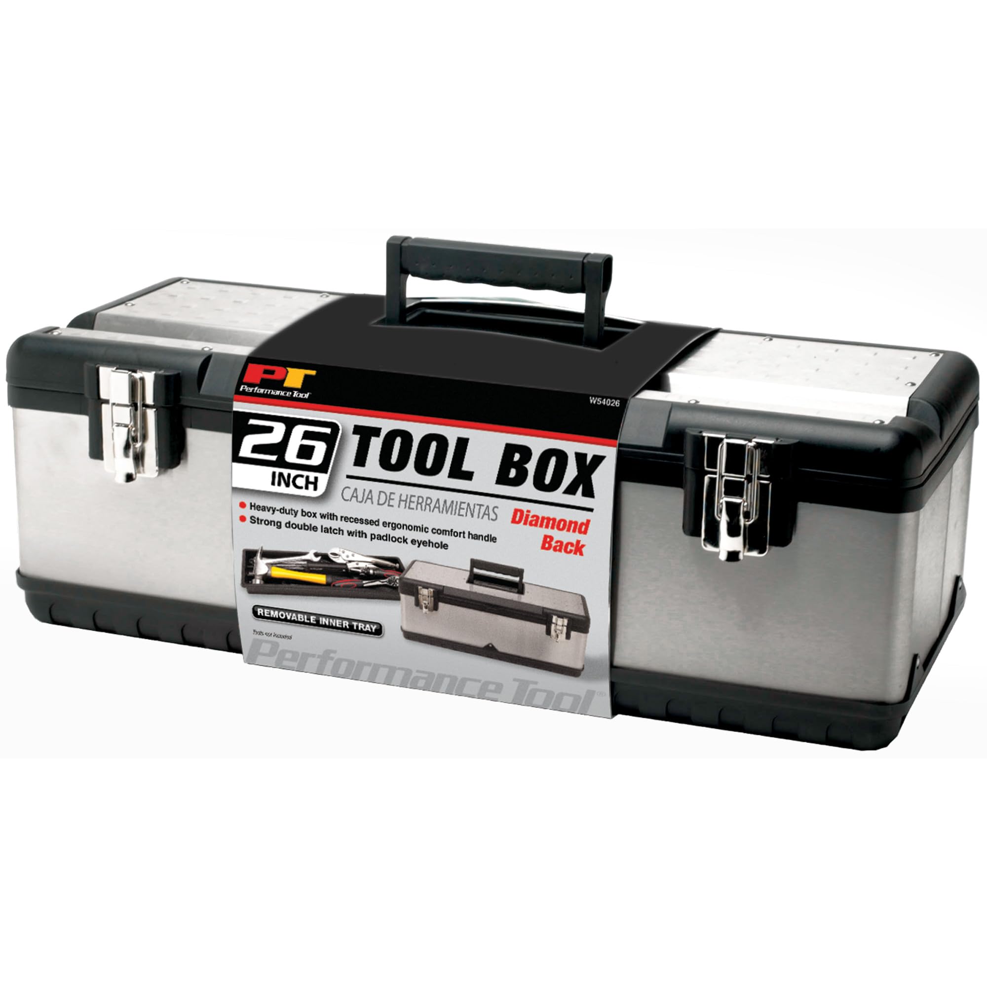 Performance Tool W54026 26-Inch Steel Tool Box With Removable Tote ...