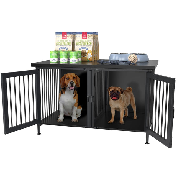 GDLF Double Dog Crate with Divider for 2 Small Dogs or 1 Dog, Furnitur ...