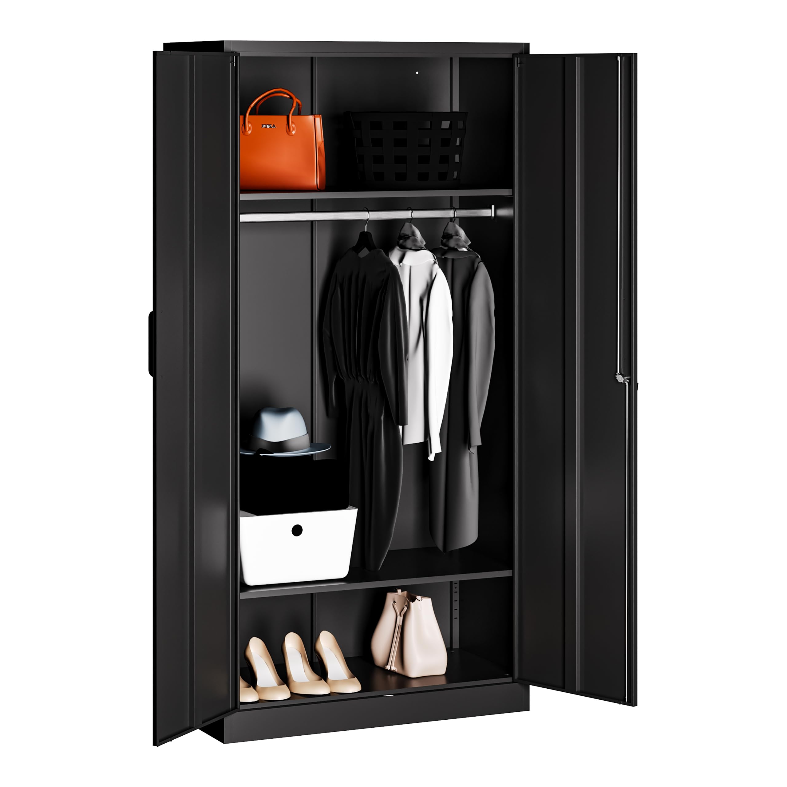 SISESOL Metal Storage Cabinets Locker with Locker Shelf, 72" Armoire ...