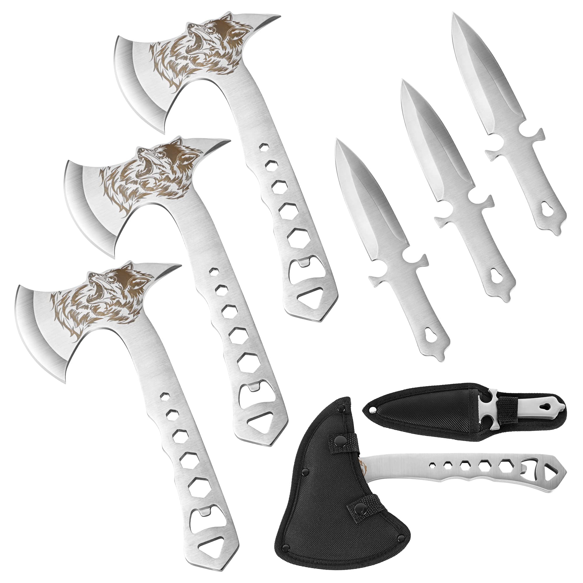 Throwing Stars Throwing Axes and Tomahawks Set with Bottle Opener and ...