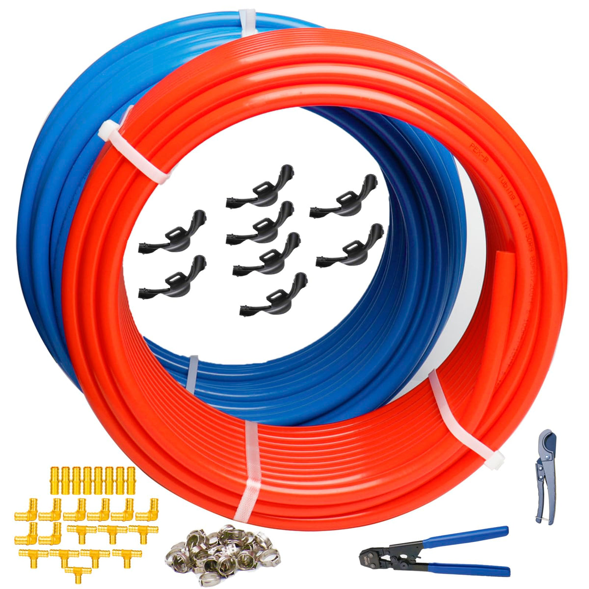 WHK PEX Pipe 1/2" Inch PEX Tubing Plumbing Pipe 2x100ft Pex-b Pipe Blu ...