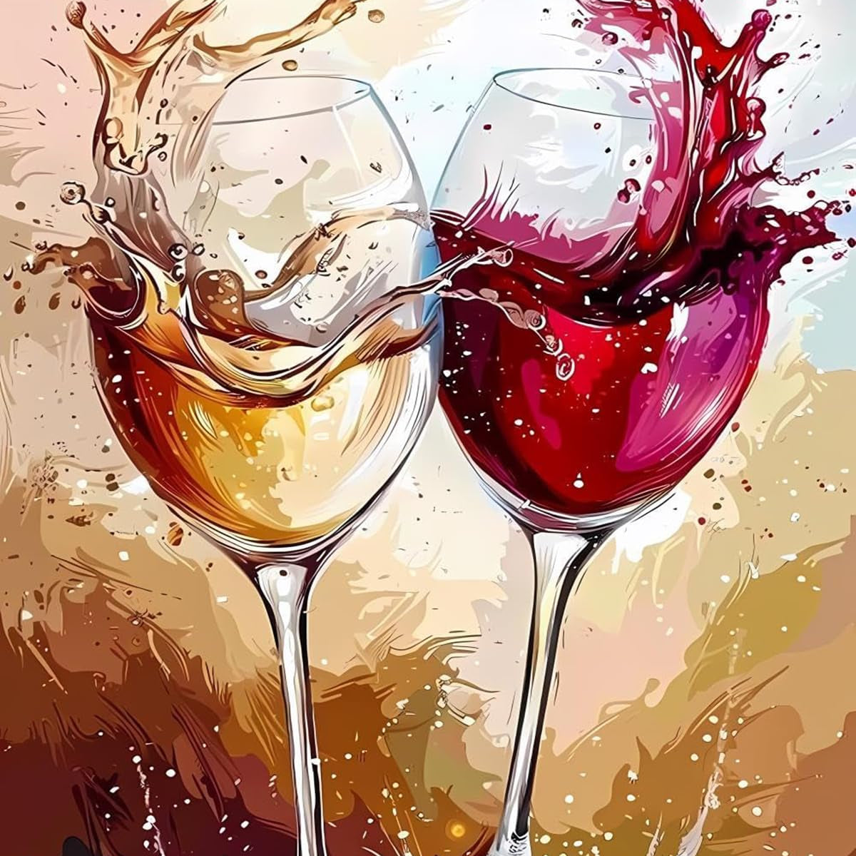 UIBDVKS 5D Wine Glasses Clinking Together Diamond Painting Kits for Ad ...