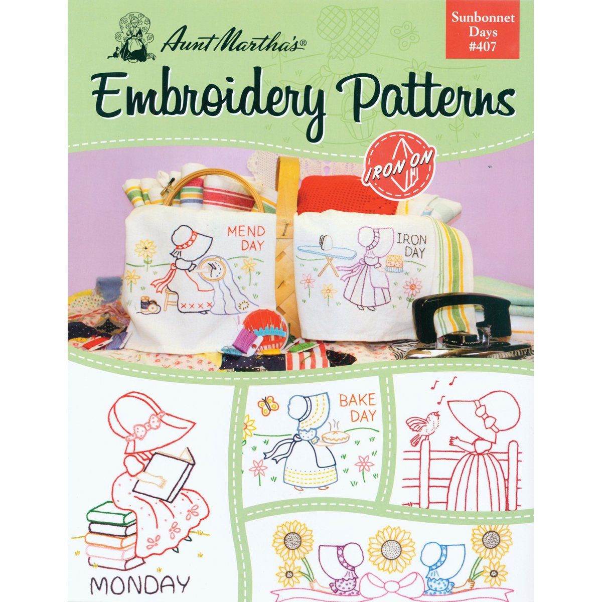 Aunt Martha's 407 Sunbonnet Days Embroidery Transfer Pattern Book Kit ...