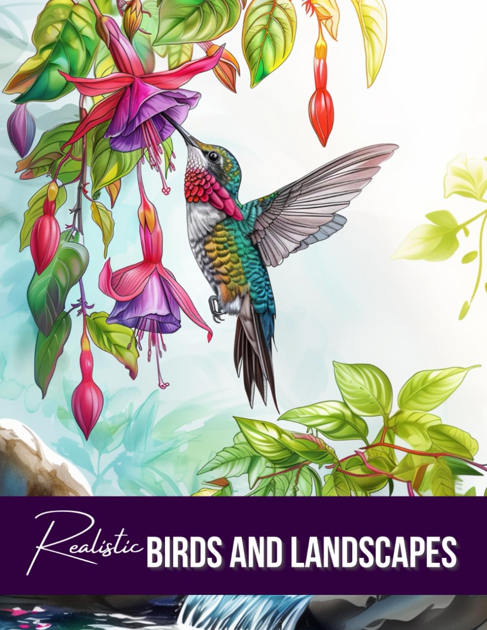 Realistic Birds and Landscapes Coloring Book, a Nature Animal Wildlife ...