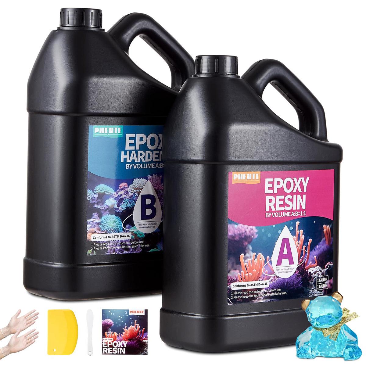 2 Gallon Epoxy Resin Kit, Crystal Clear Epoxy Resin, No Yellowing No B ...