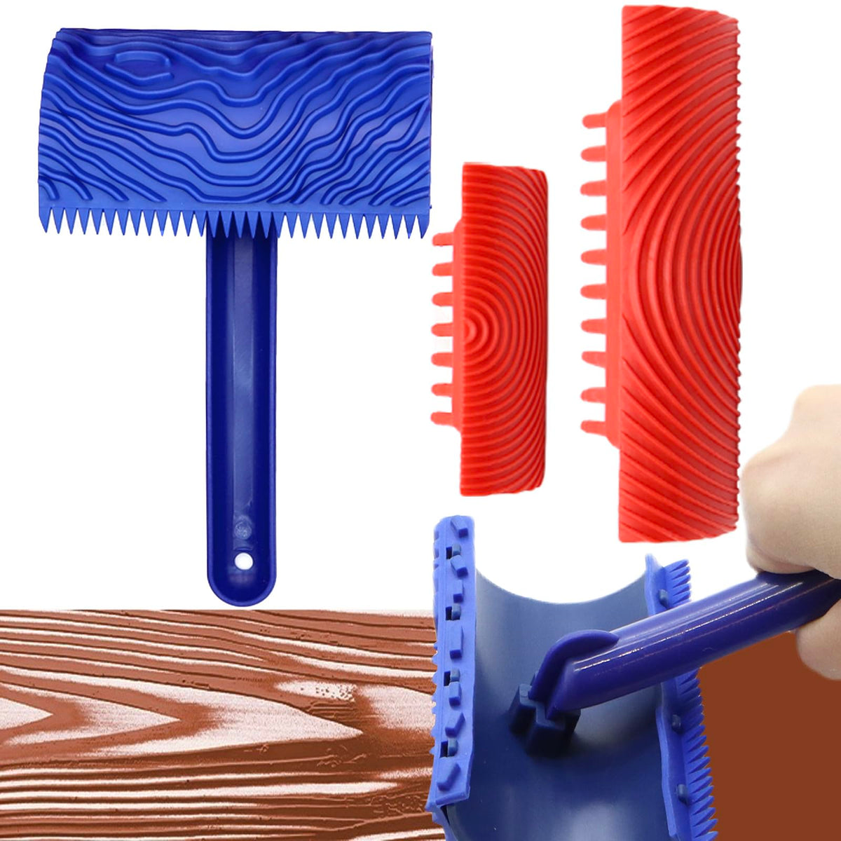 LUTQ 3 Pack Wood Grain Tool -Natural Woodgrain Maker for Decorative Pa ...