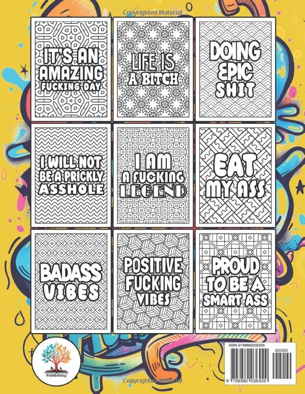 Swearing Coloring Book for Adults: 50 Profane Swear Words to Color ...