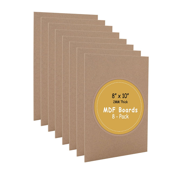 (8-Pack) CalPalmy 8” x 10” MDF Boards - 2mm Thick Boards for Carpentry ...