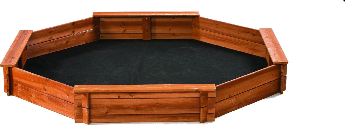 Octagon Wooden Cedar Sand Box w Seat Boards | Eco-Friendly Cover & Gro ...