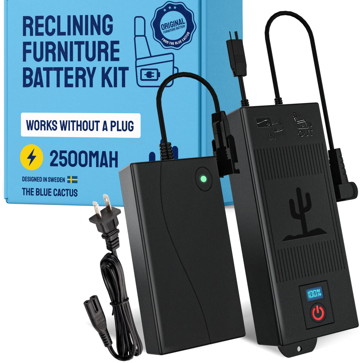 The Blue Cactus Universal Battery Pack for Reclining Furniture with LC ...