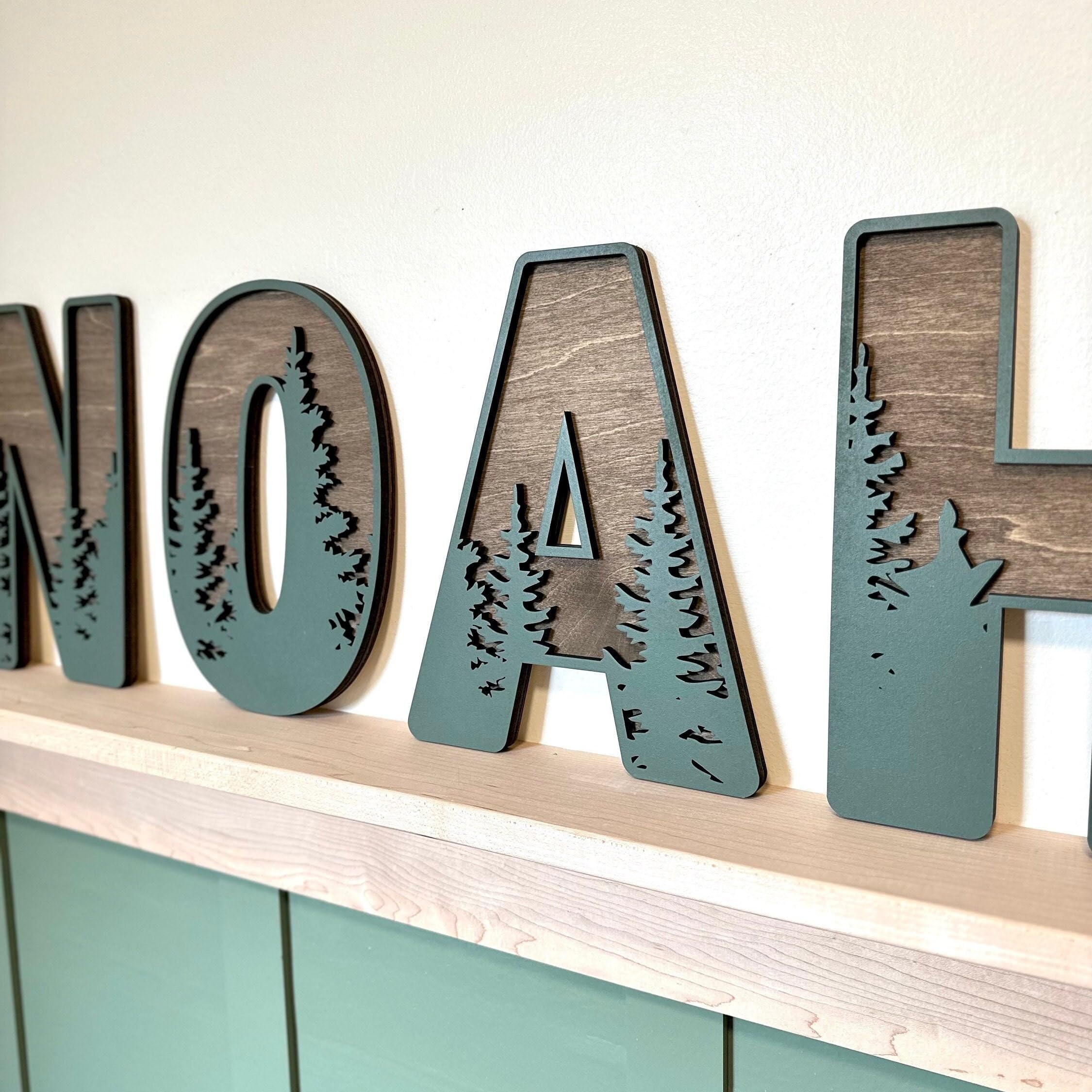 Personalized Wooden Name Sign for nursery, Wall letters Customized Name ...