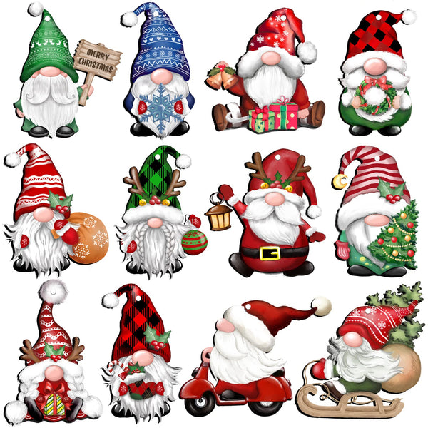 JOPHMO 24 Pieces Christmas Gnome Wooden Hanging Ornaments, Wood Hangin ...