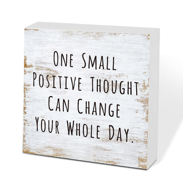 One Small Positive Thought Wooden Box Sign Decorative Funny Office Hom ...