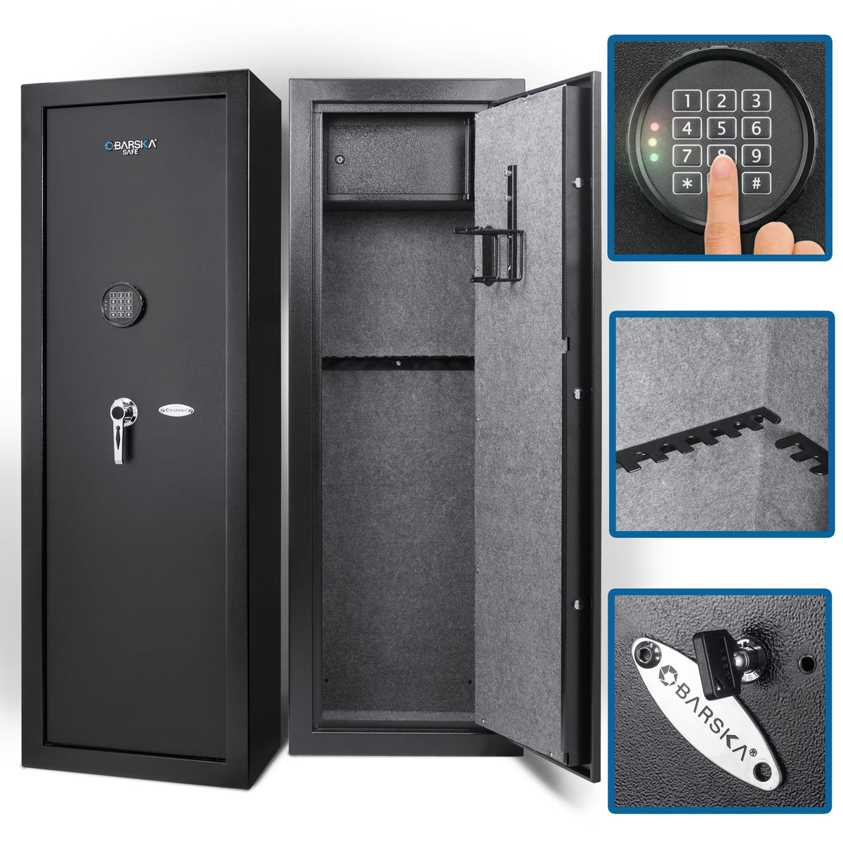 Barska Quick and Easy Digital Access Rifle Firearm and Long Gun Safe f ...