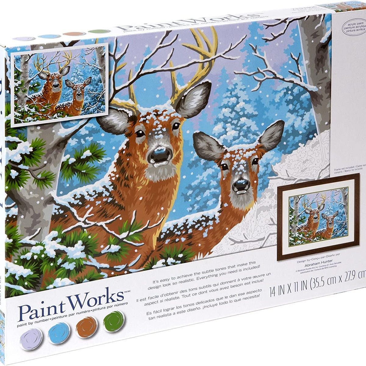 DIMENSIONS PaintWorks Winter Whitetails Acrylic Paint by Number Set fo ...