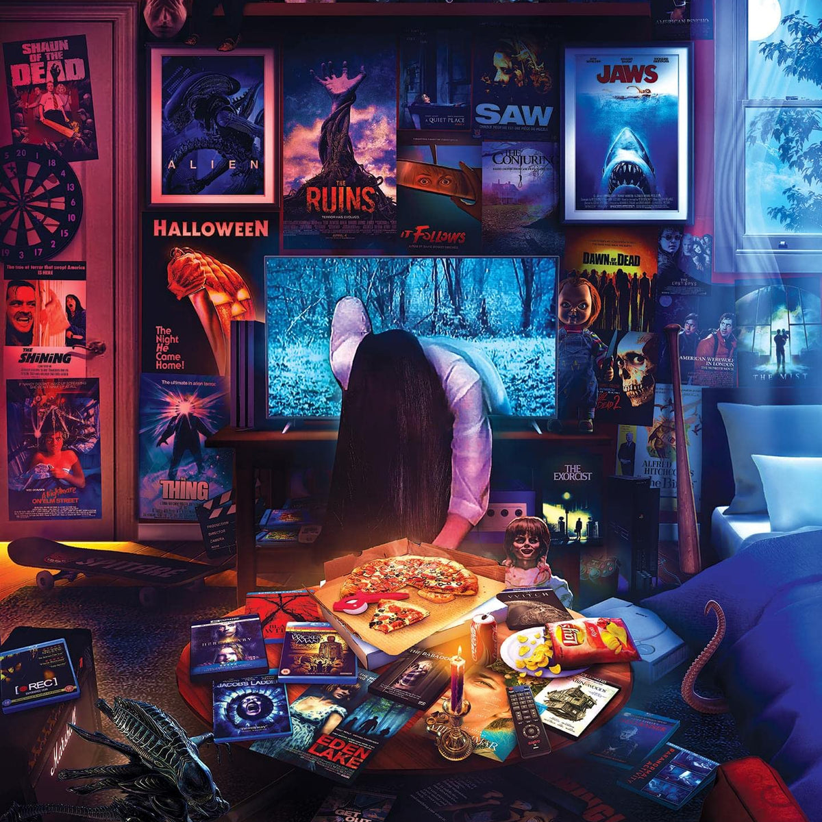 House of Horrors and Scary Movies 1000 Piece Jigsaw Puzzle by Rachid L ...