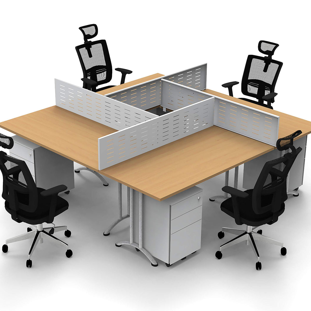 4 Person Desks Work Station Meeting Seminar Tables Model 6657 16pc Gro ...