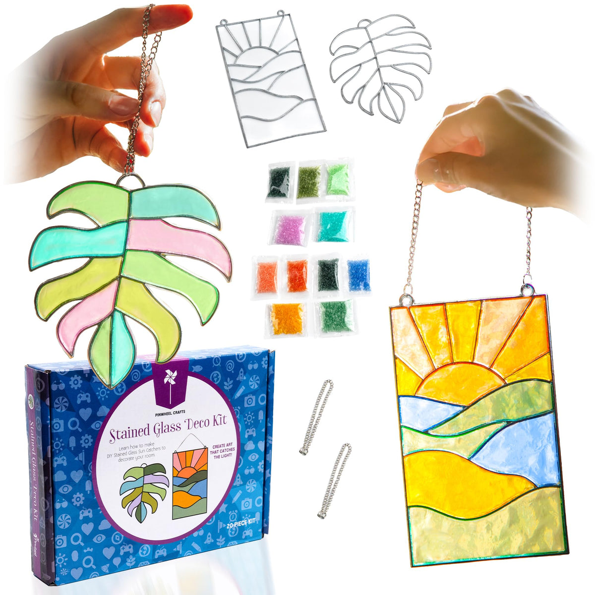 Pinwheel Crafts DIY Stained Glass Kit for Kids - Stain Glass Art Gift ...