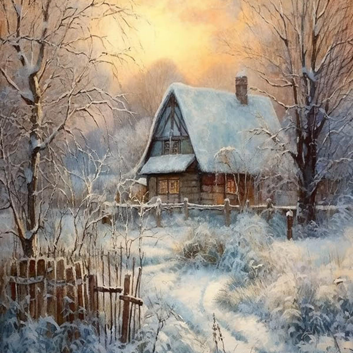 OKSGYTA Paint by Numbers for Adults Winter Village Scene Painting by N ...