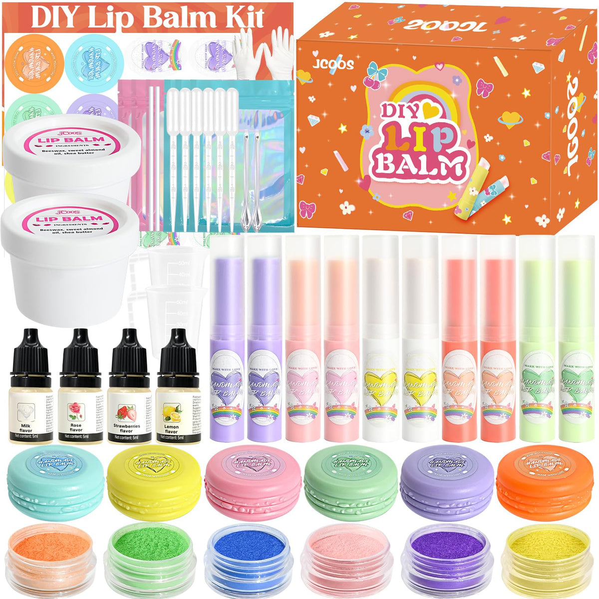 JCOOS DIY Lip Balm Making Kit - Kids Crafts, Make Your Own Lip Gloss ...