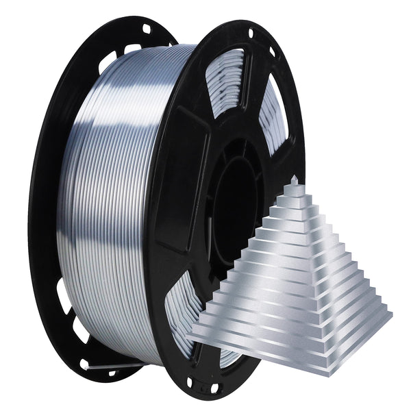 1.75mm Silk Pearlescent Metal Silver Shiny PLA Filament, 1kg 3D Printi ...