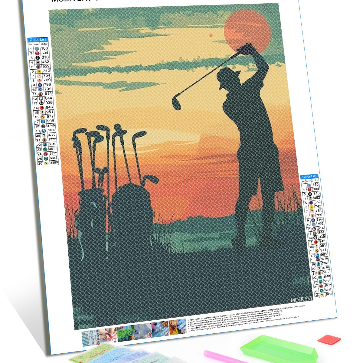MOER SKY Golf Diamond Painting Kits for Adults, Sport Diamond Painting ...