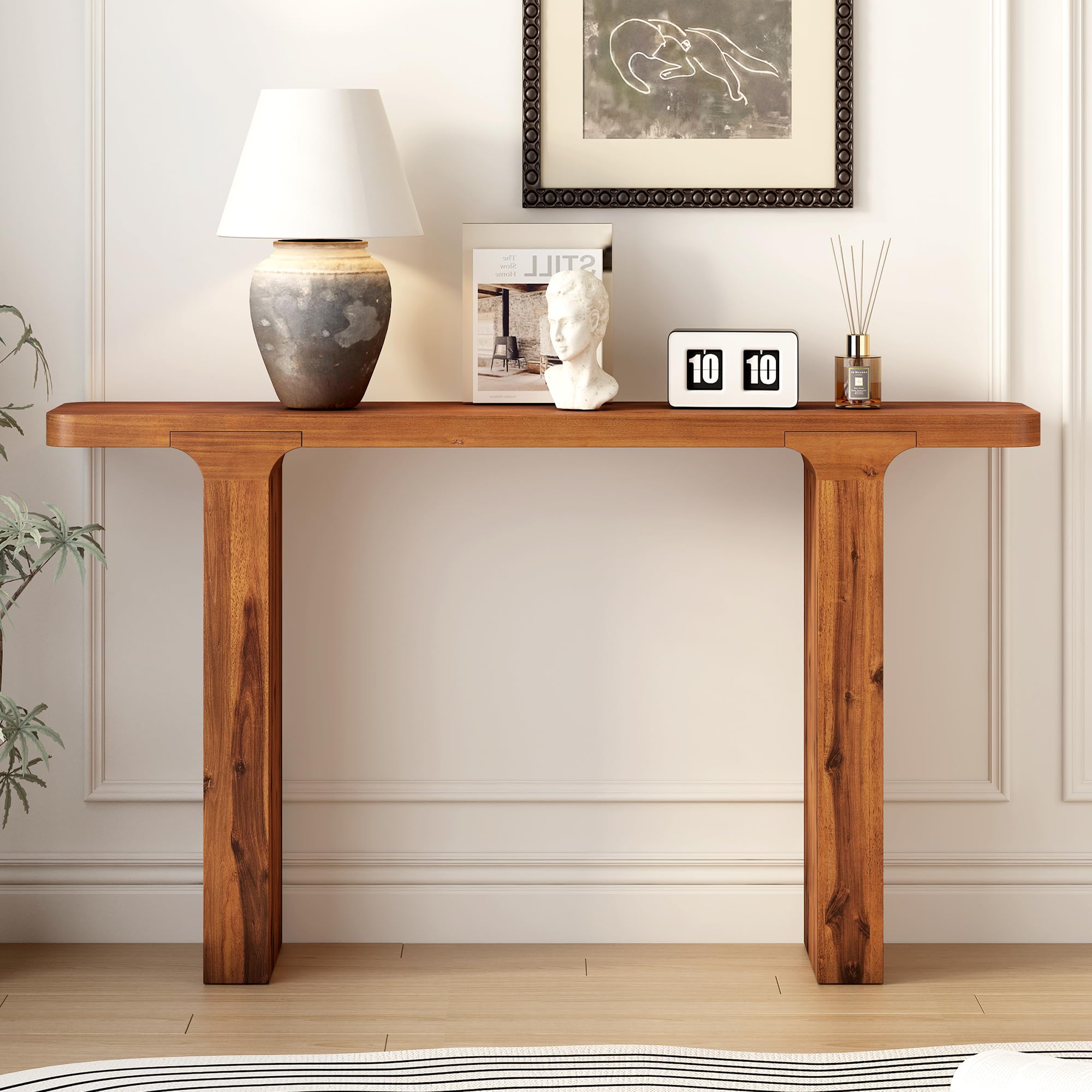 SOFTSEA 60 inch Long Console Table, Rustic Entryway Table for Hallway ...