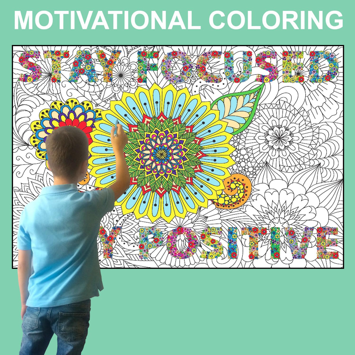 Large Coloring Posters for Adults and Kids - Giant Coloring Poster Mot ...