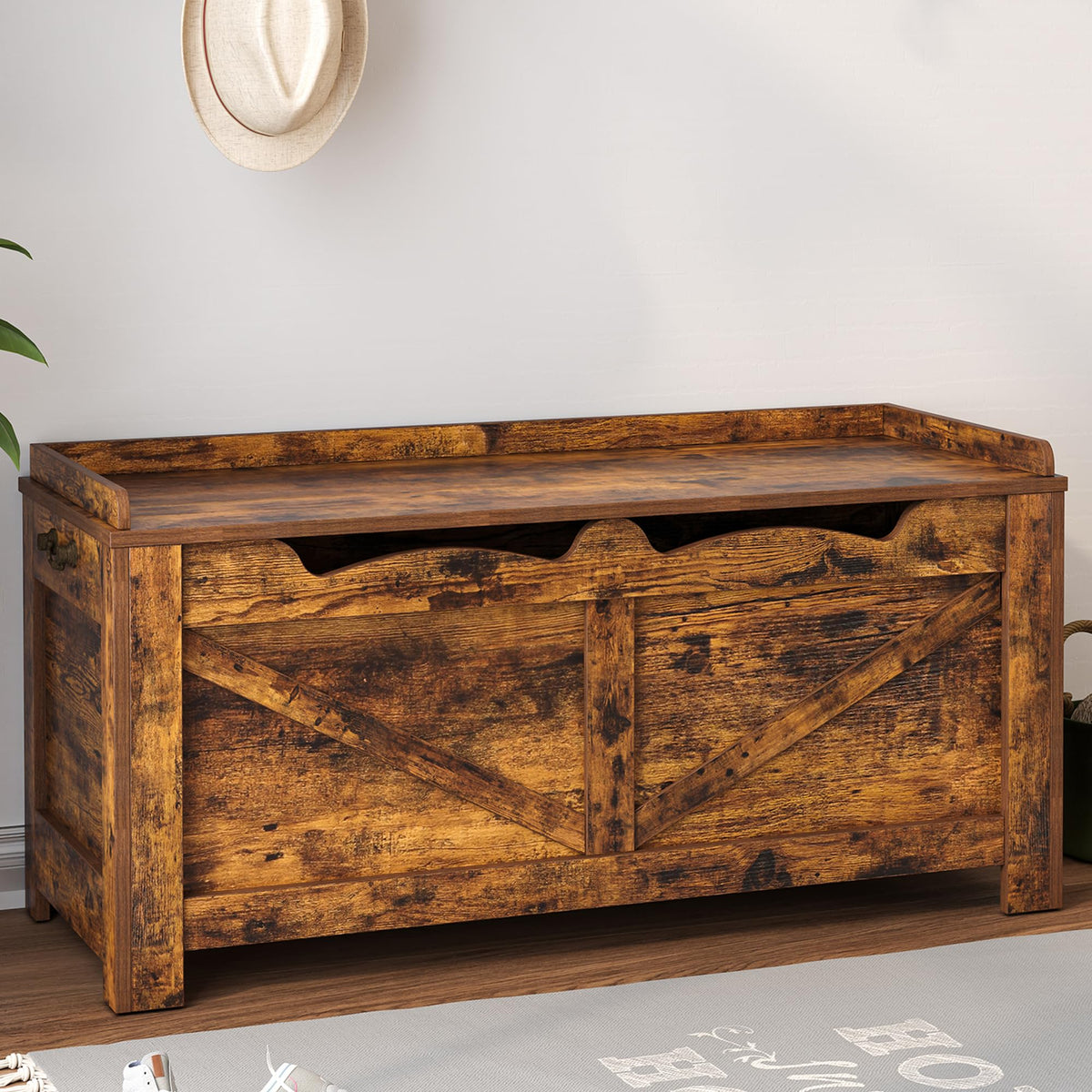 Hzuaneri 39.4" Storage Bench, Storage Chest, Lift-Top Storage Trunk wi ...