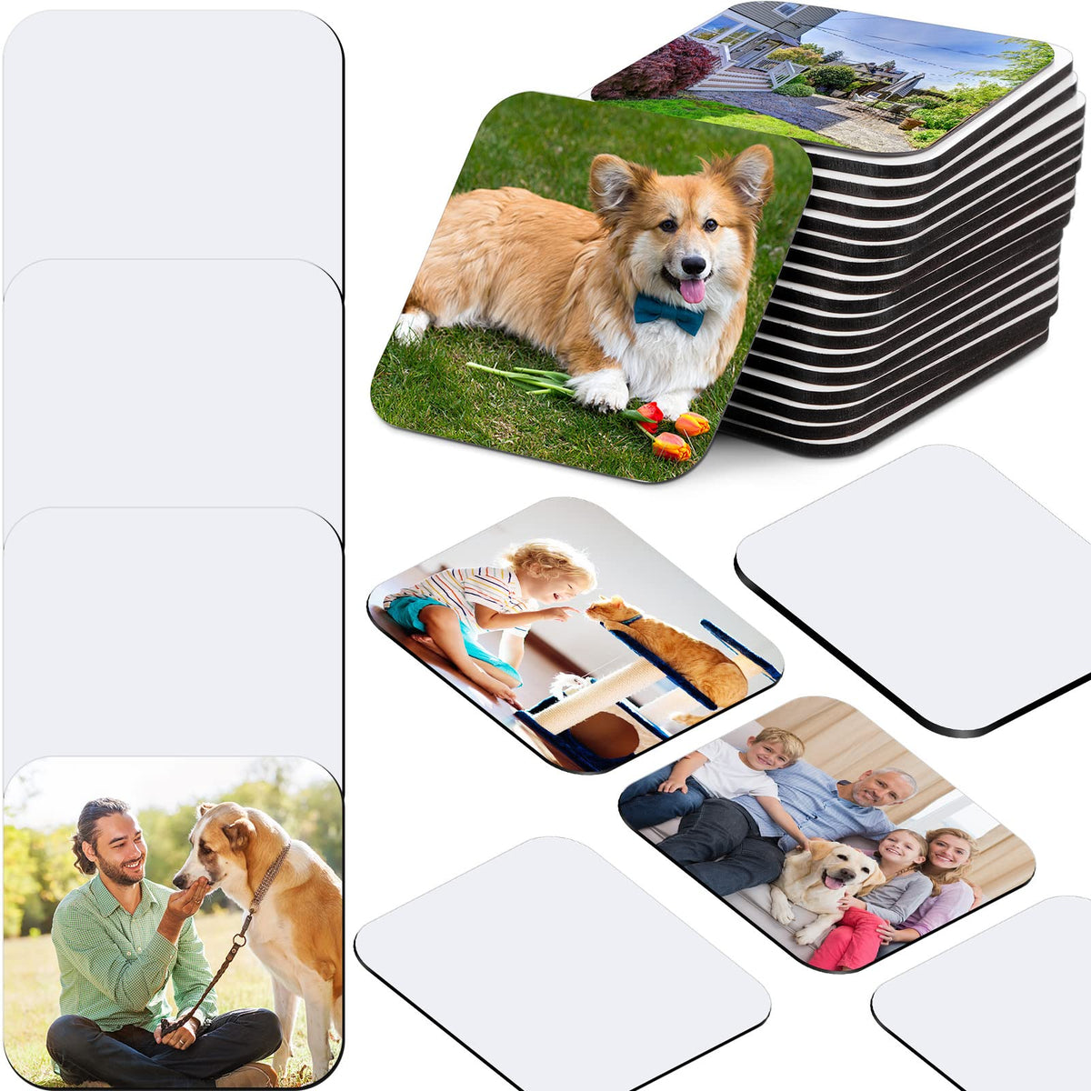 16 Pcs 3 x 3 Inch Sublimation Blank Refrigerator Magnets Sublimation S ...