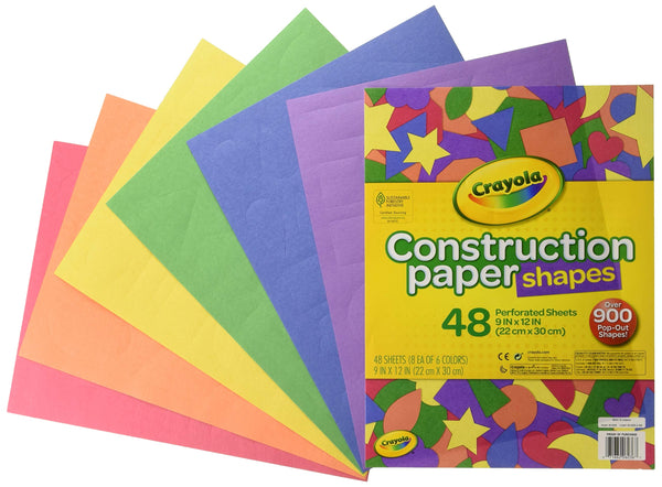 Crayola Construction Paper Shapes, Over 900 Precut Shapes, Kids Craft ...