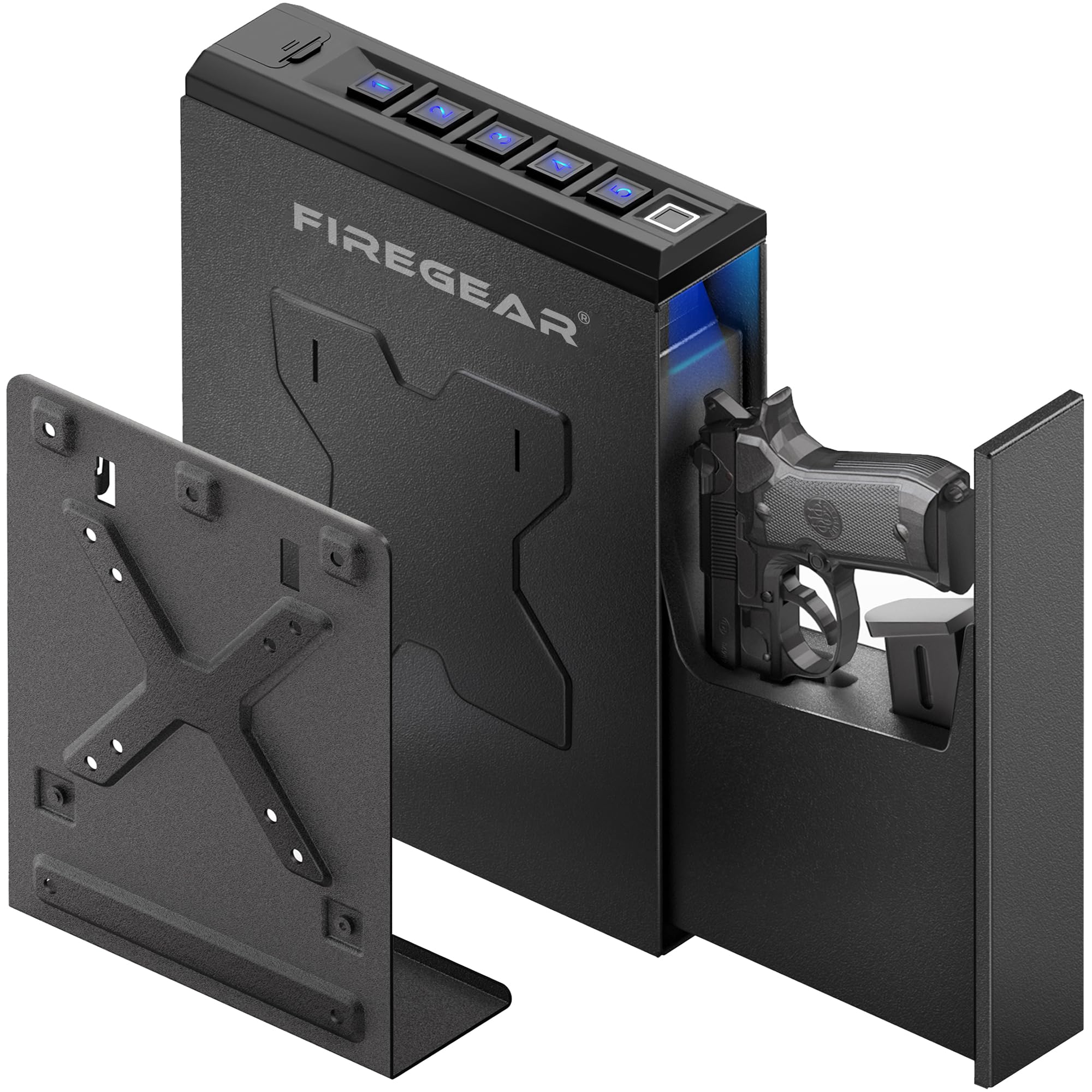 FIREGEAR Gun Safe Biometric Pistol Safe, Quick Access Handgun Safe ...