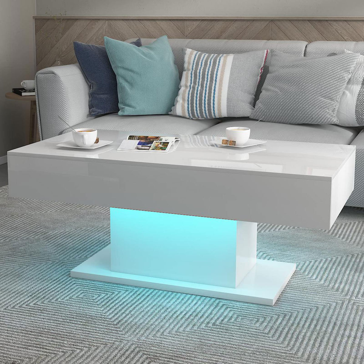 Led Coffee Table Living Room White Coffee Table Mesas De Centro Para S ...